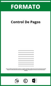Formato Tarjeta De Control De Pagos 2023